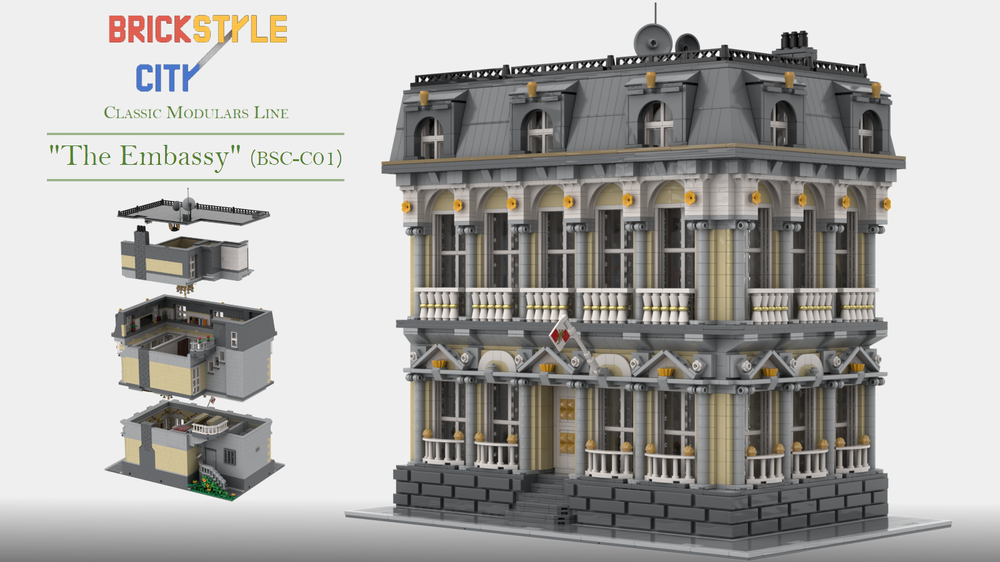LEGO MOC The Embassy Building by Brickstyle City | Rebrickable - Build ...