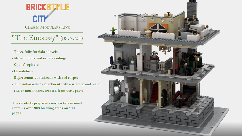 LEGO MOC The Embassy Building by Brickstyle City | Rebrickable - Build ...