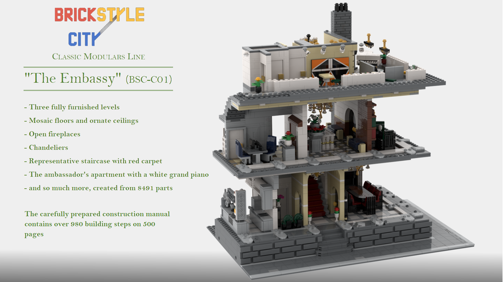 LEGO MOC The Embassy Building by Brickstyle City | Rebrickable - Build ...