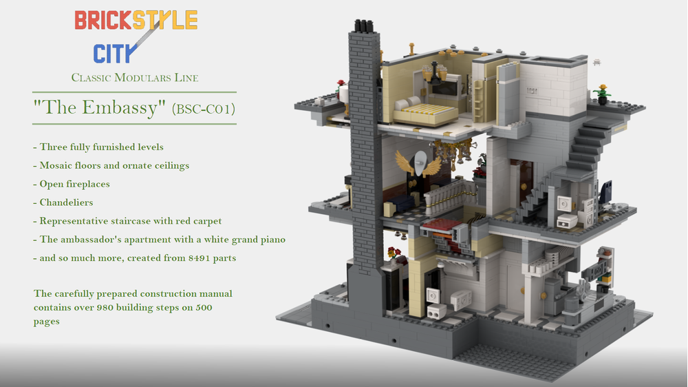 LEGO MOC The Embassy Building by Brickstyle City | Rebrickable - Build ...