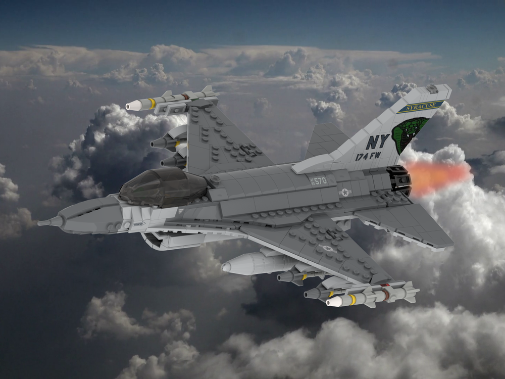 Lego Moc F 16c Fighting Falcon Usaf Gray By Legosim Rebrickable