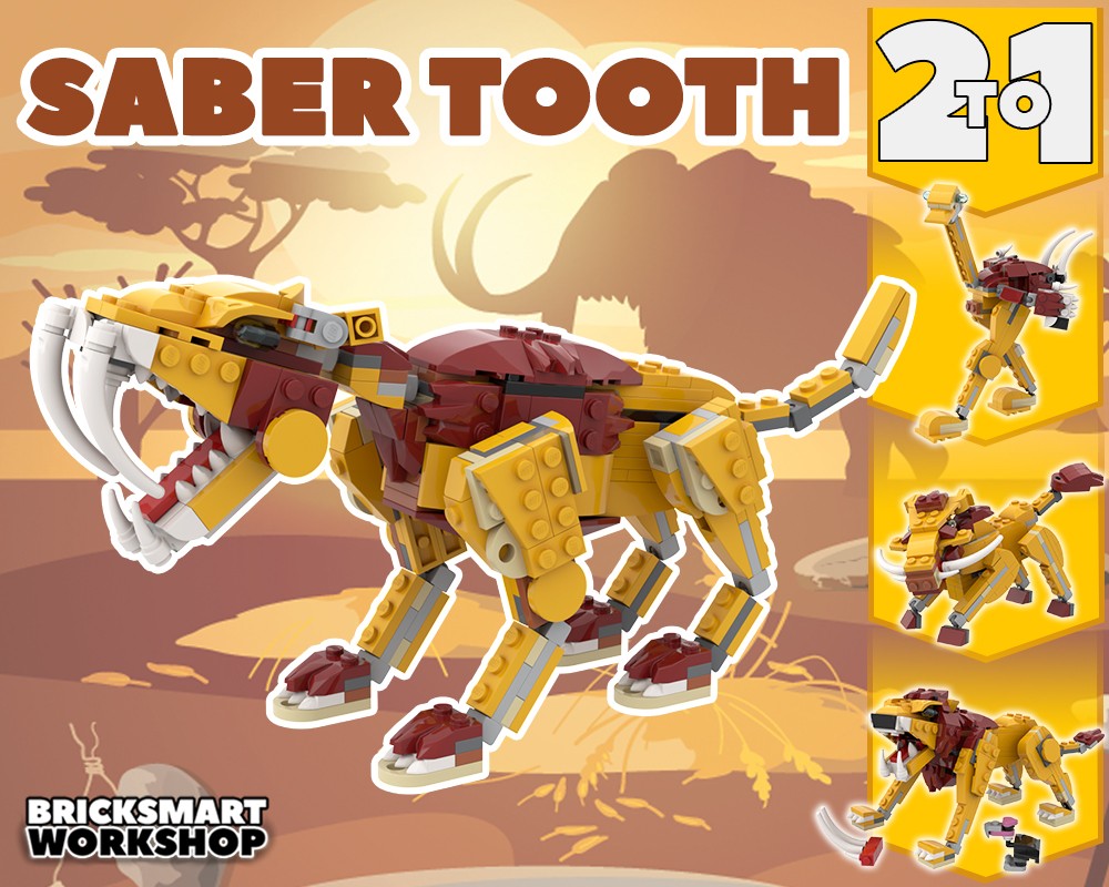 LEGO MOC Saber Tooth Tiger 31112 2 to 1 by bricksmartworkshop ...