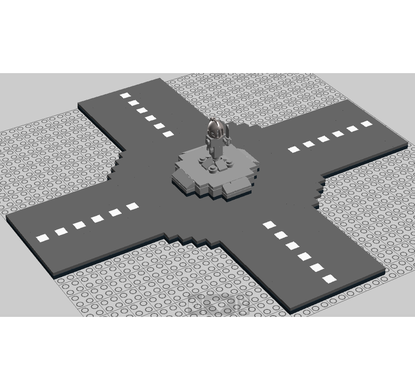 LEGO MOC Dual-Lane Roundabout Plate Statue Decoration by HATNAN ...