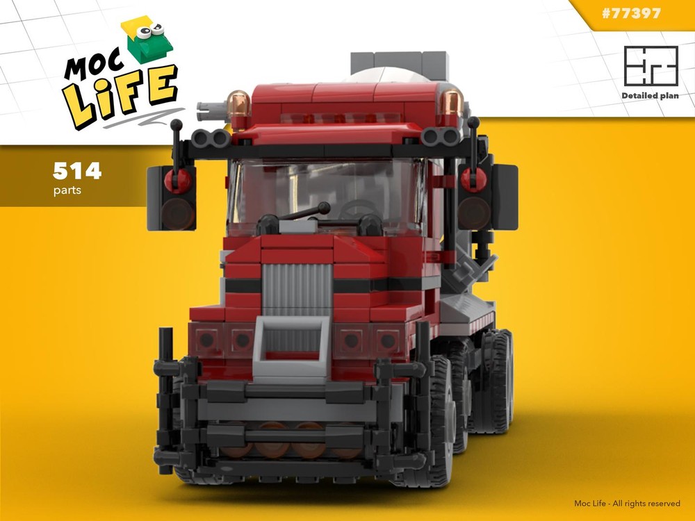 Lego Moc Mack Cement Truck By Moclife Rebrickable Build With Lego