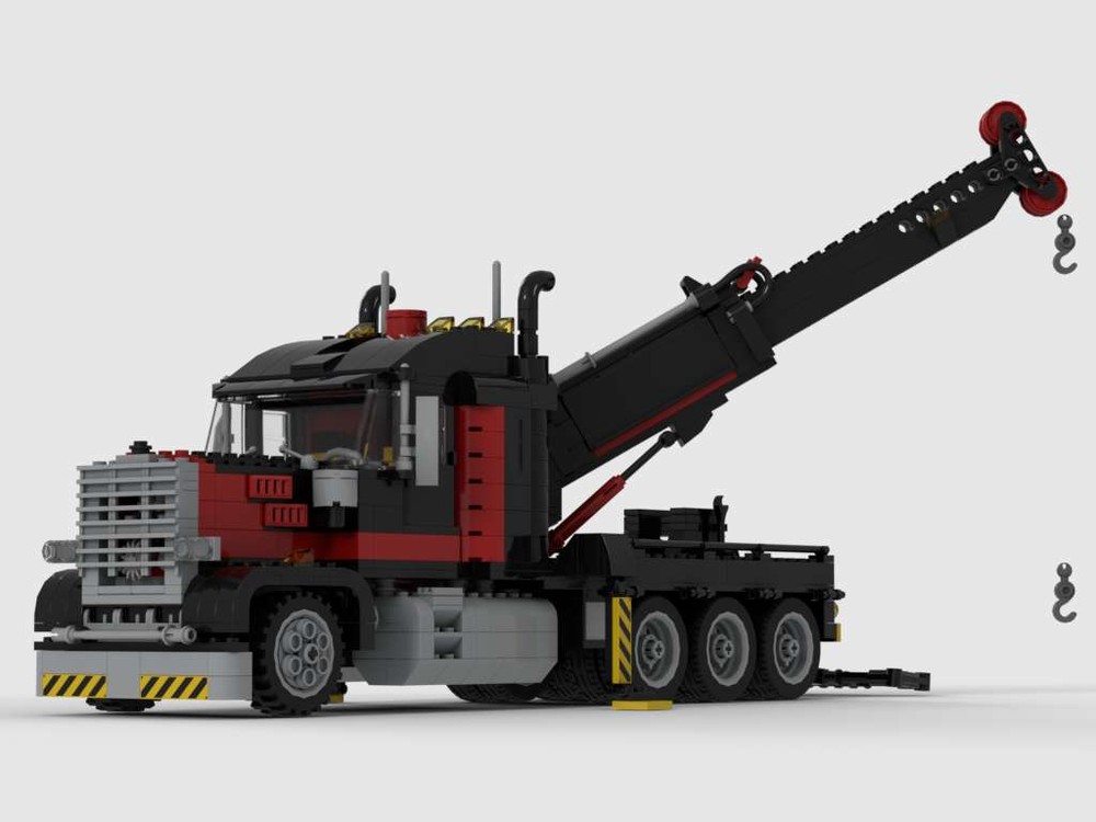 LEGO MOC Rotator Tow Truck with V12 in Red by rayb | Rebrickable ...