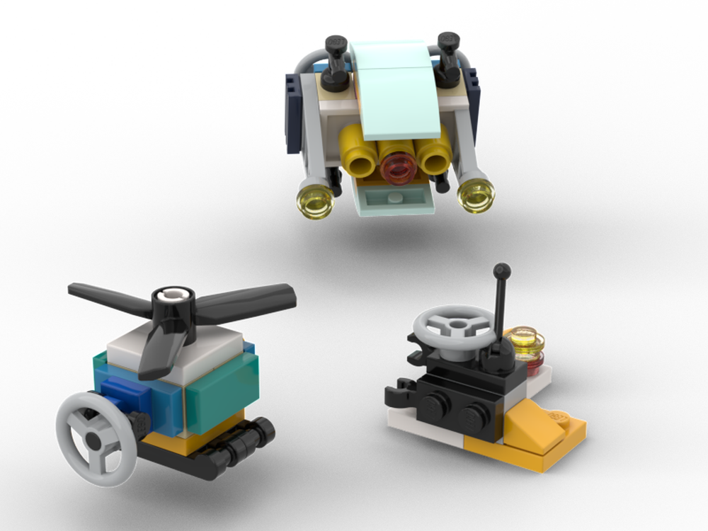 Lego Moc Blocky Copter Vs Invader From Mars By Justice8 Rebrickable
