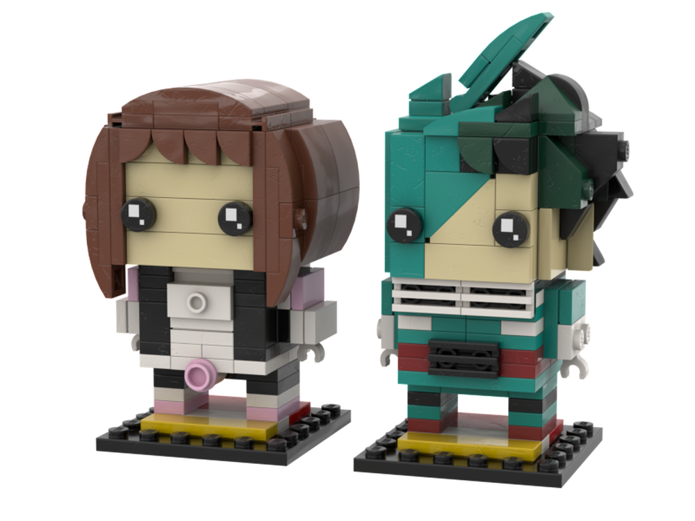 LEGO MOC Izuku Midoriya "Deku" & Ochaco Uraraka Brickheadz from My Hero ...