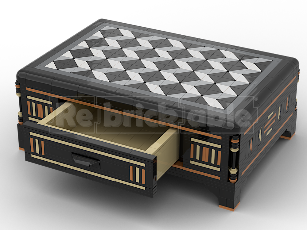 Lego Moc Box With Drawer And Inlaid Marquetry Style Detailing By Marty
