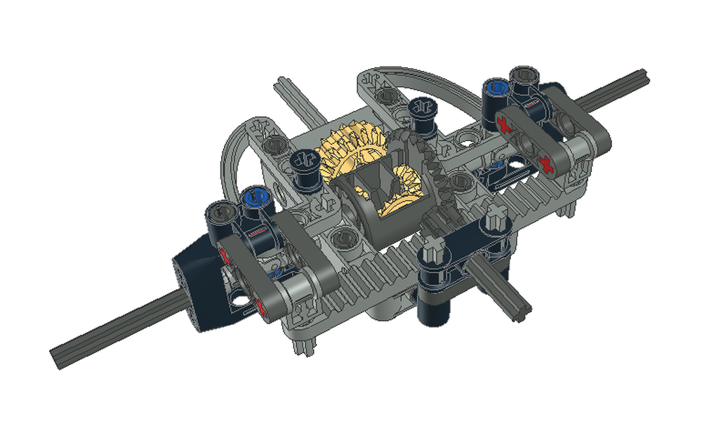 LEGO MOC Front axle 13 studs by denwer1984 | Rebrickable - Build with LEGO
