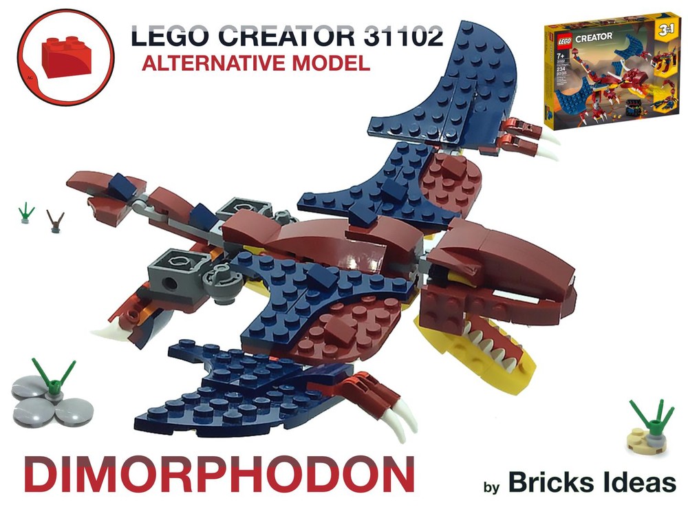 LEGO MOC Dimorphodon Dinosaur - Lego Creator 31102 set by Bricks Ideas ...