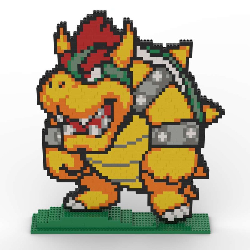 LEGO MOC 2D Bowser Sculpture by otterbournelego | Rebrickable - Build ...