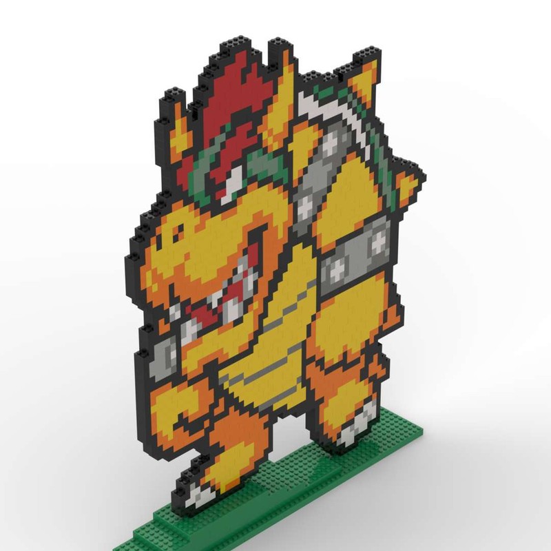 LEGO MOC 2D Bowser Sculpture by otterbournelego | Rebrickable - Build ...