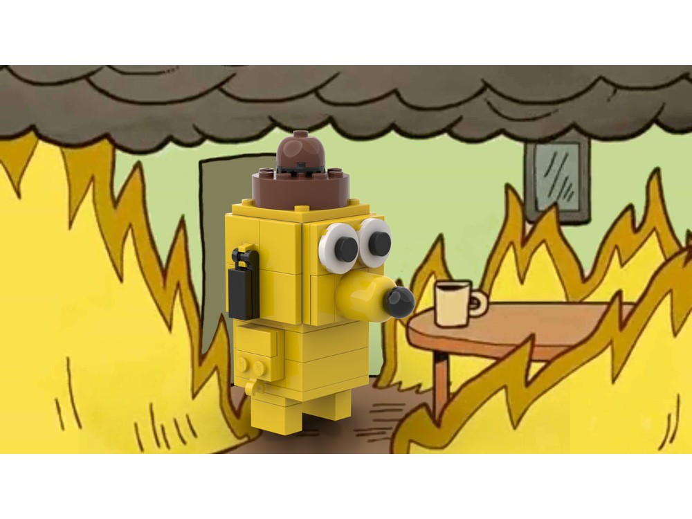 LEGO MOC Brickheadz This is fine meme by mkolar | Rebrickable - Build ...