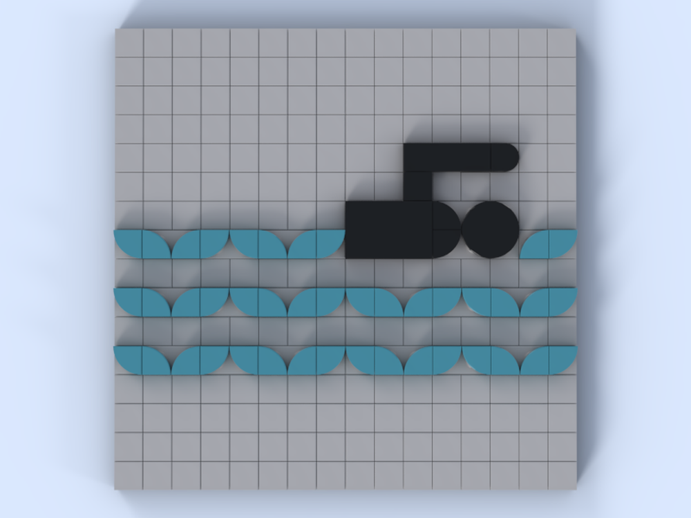 LEGO MOC Sign for Swimming by namowen | Rebrickable - Build with LEGO