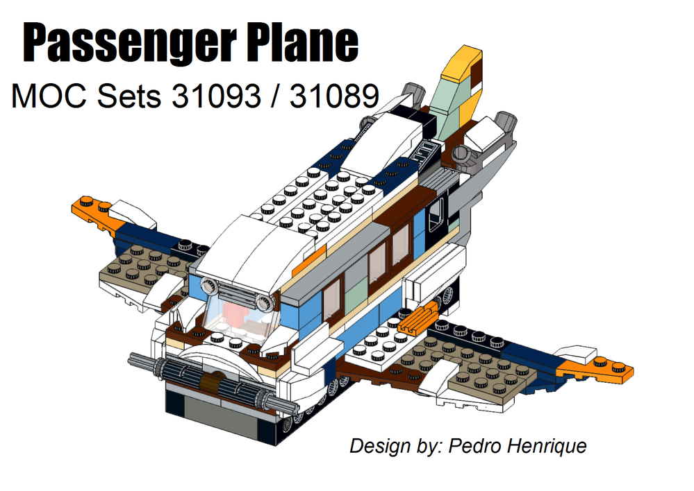 LEGO MOC Passenger Plane by Pedro_Henrique | Rebrickable - Build with LEGO