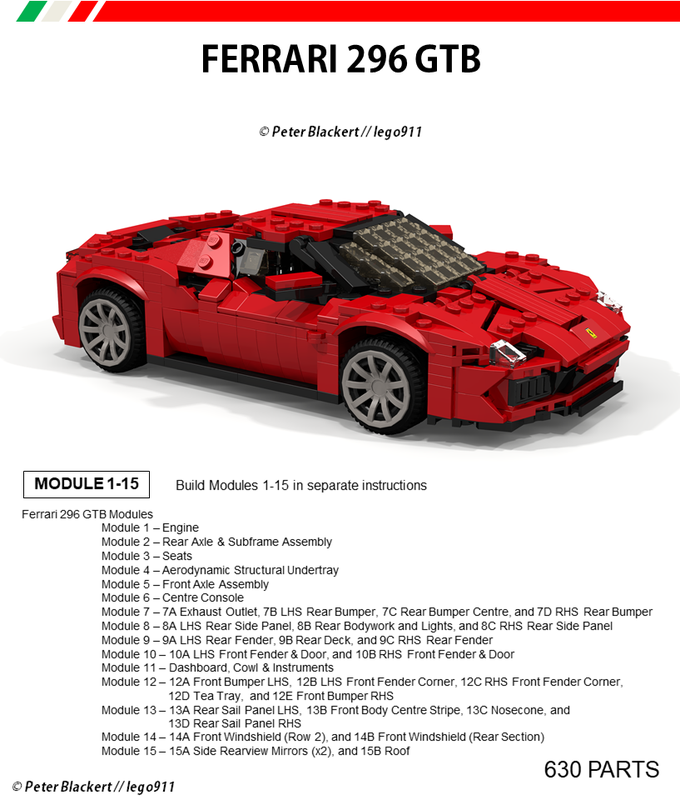 LEGO MOC Ferrari 296 GTB (2022) - 1:21 Miniland Advanced by lego911 ...