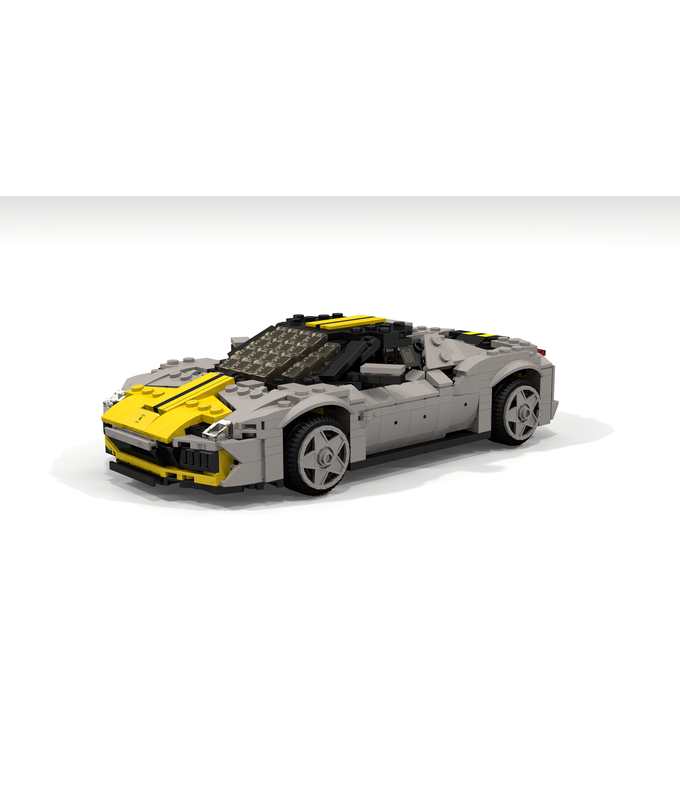 LEGO MOC Ferrari 296 GTB Assetto Fiorano (2022) DkGr / Yl / Blk - 1:21 ...