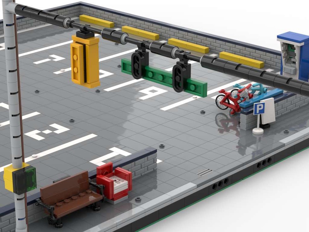 LEGO MOC Modular City Parking Lot by IBrickedItUp | Rebrickable - Build ...