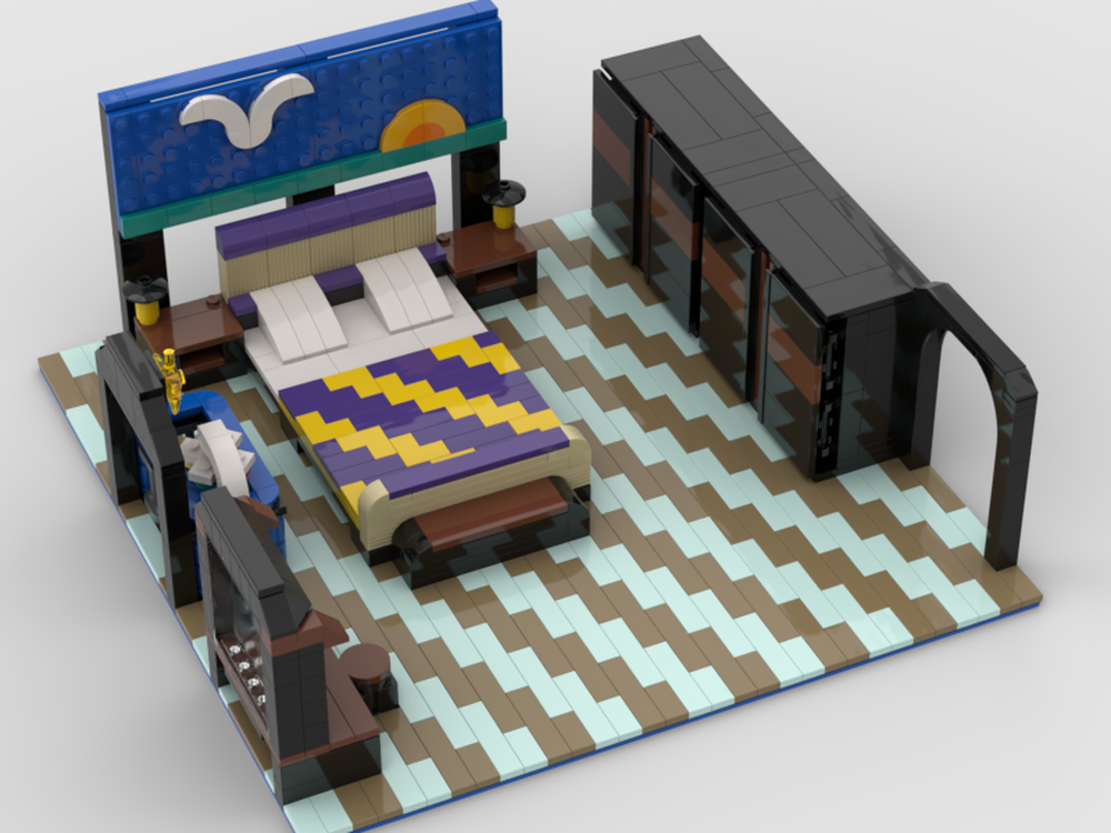 Lego Moc Modular Rooms Bedroom By Przemoe Rebrickable Build With Lego
