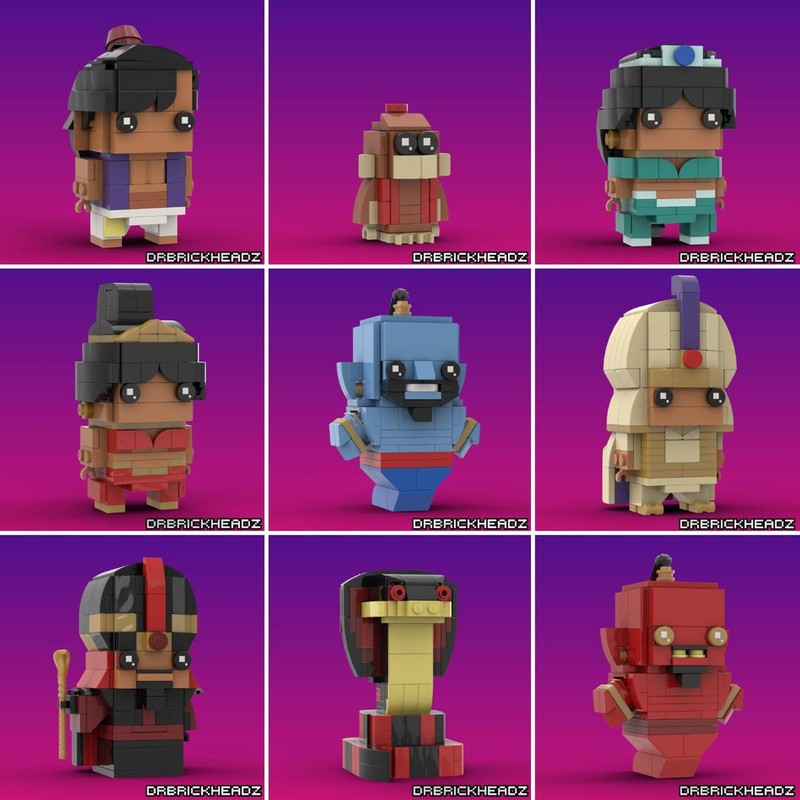 LEGO MOC Aladdin Custom Brickheadz Collection BUNDLE by DrBrickheadz ...