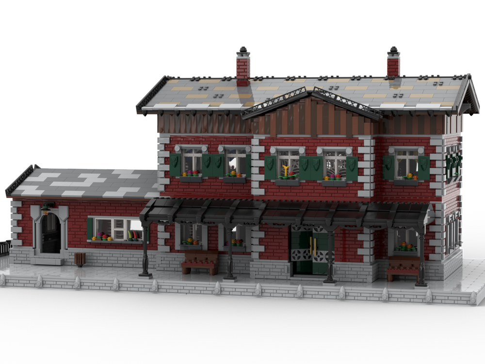 Lego Moc Train Station By Huebre Rebrickable Build With Lego