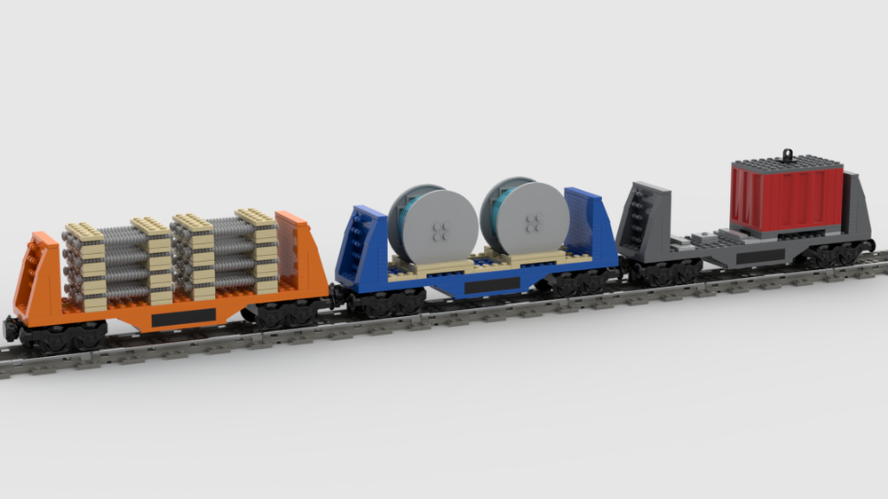 LEGO MOC Bulkhead Flatcar with Alternate Loads by Rocket Racer318 ...