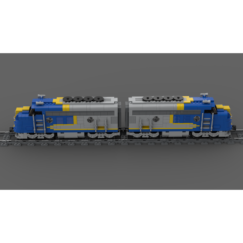 LEGO MOC Santa Fe Super Chief blue locomotive Train by josszo ...