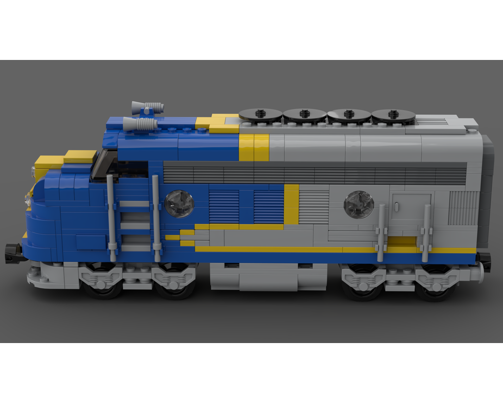 LEGO MOC Santa Fe Super Chief blue locomotive Train by josszo ...