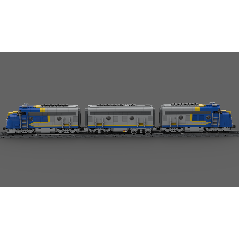 LEGO MOC Santa Fe Super Chief blue locomotive Train B unit by josszo ...