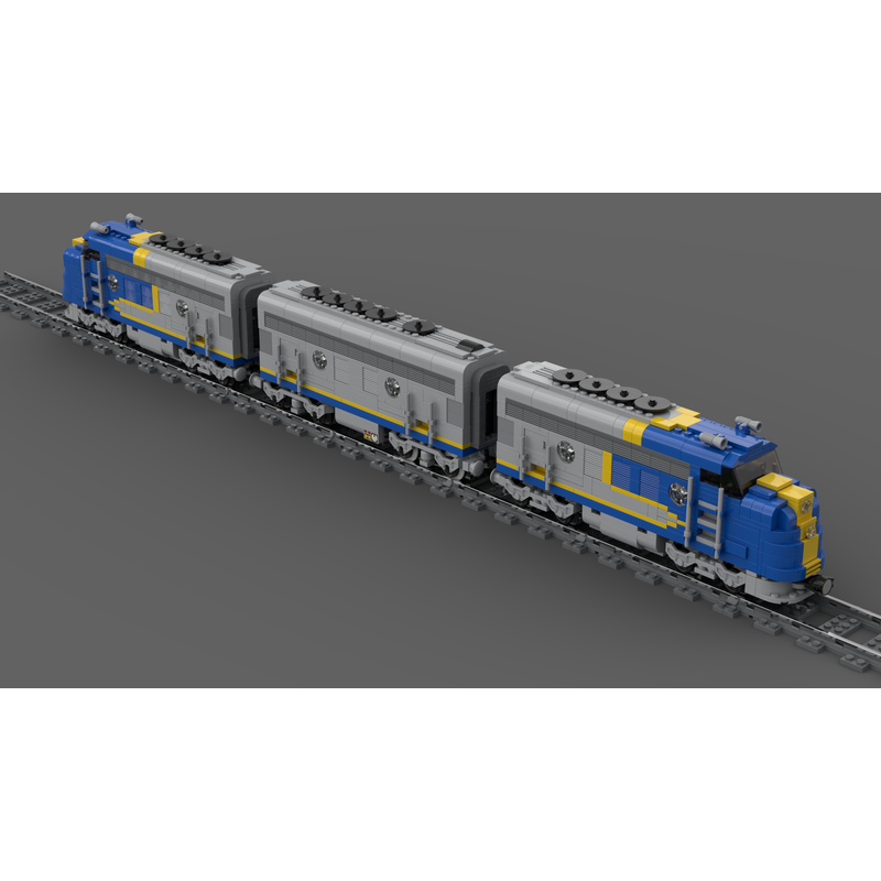 LEGO MOC Santa Fe Super Chief blue locomotive Train B unit by josszo ...