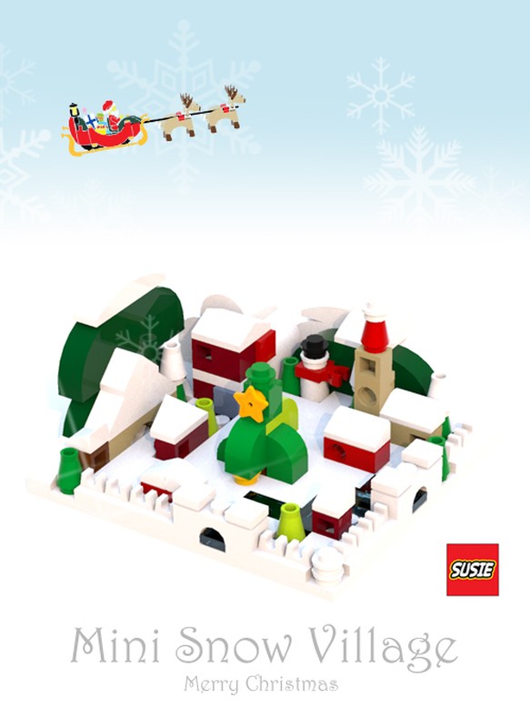 LEGO MOC Mini Snow Village by susie | Rebrickable - Build with LEGO