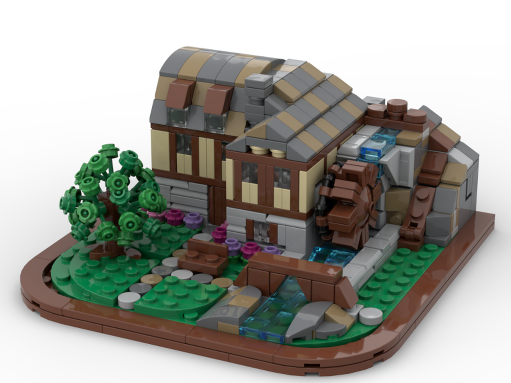 Lego Moc Micro Water Mill By Serenity Rebrickable Build With Lego
