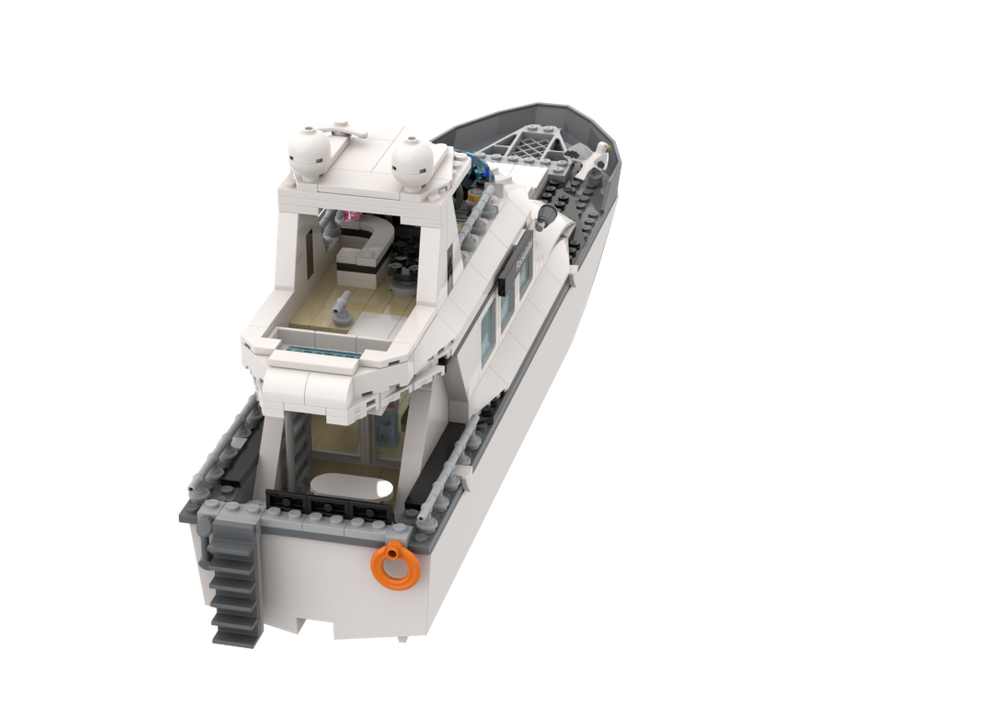 LEGO MOC Motor Yacht "Rockerfeller" Flybridge Cruiser - White/Black by ...