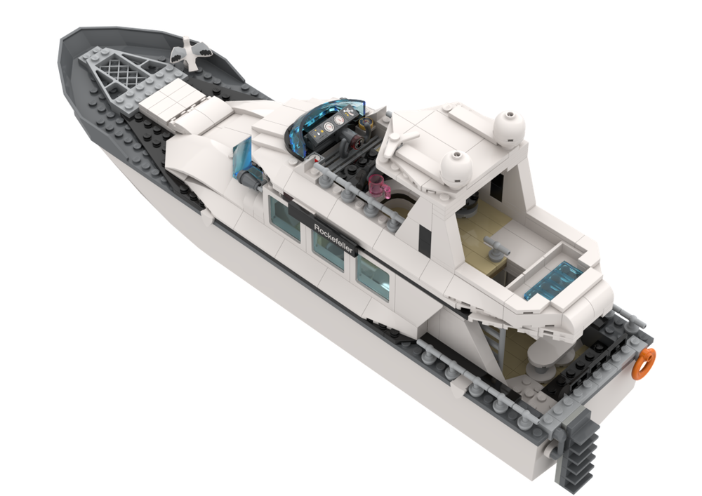 LEGO MOC Motor Yacht "Rockerfeller" Flybridge Cruiser - White/Black by ...