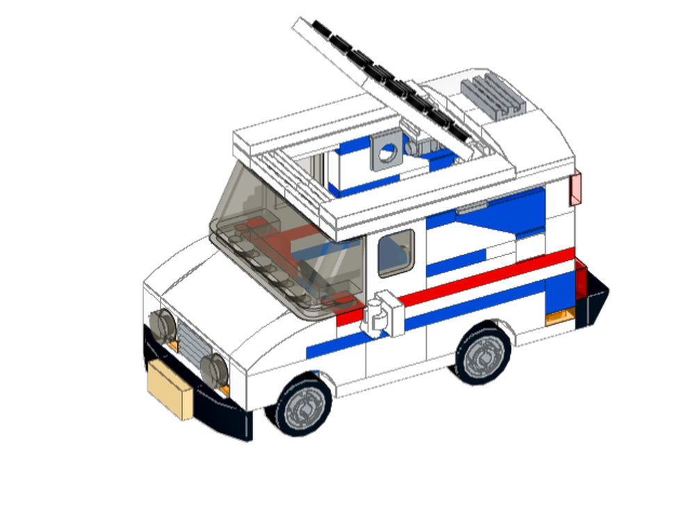 LEGO MOC USPS Mail Van by BrixGoFar | Rebrickable - Build with LEGO