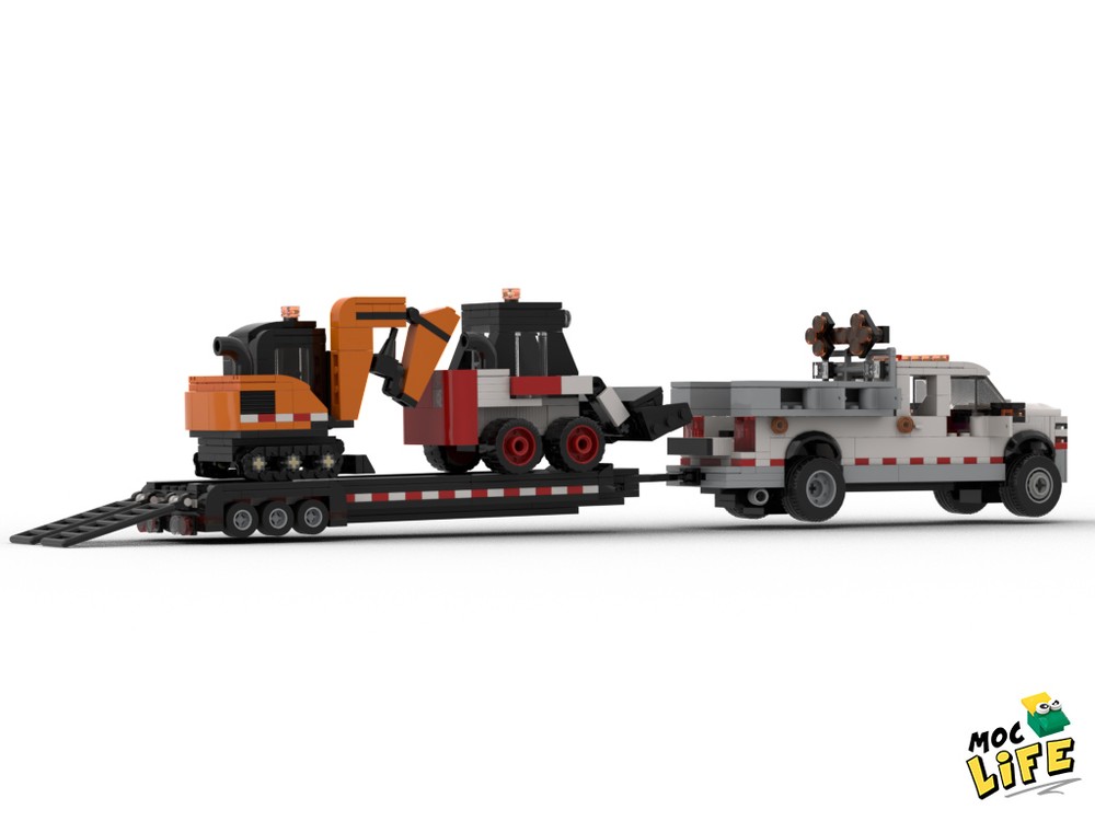 LEGO MOC-84135 Chevrolet Silverado 3500 quad cab long bed with Bobcat ...