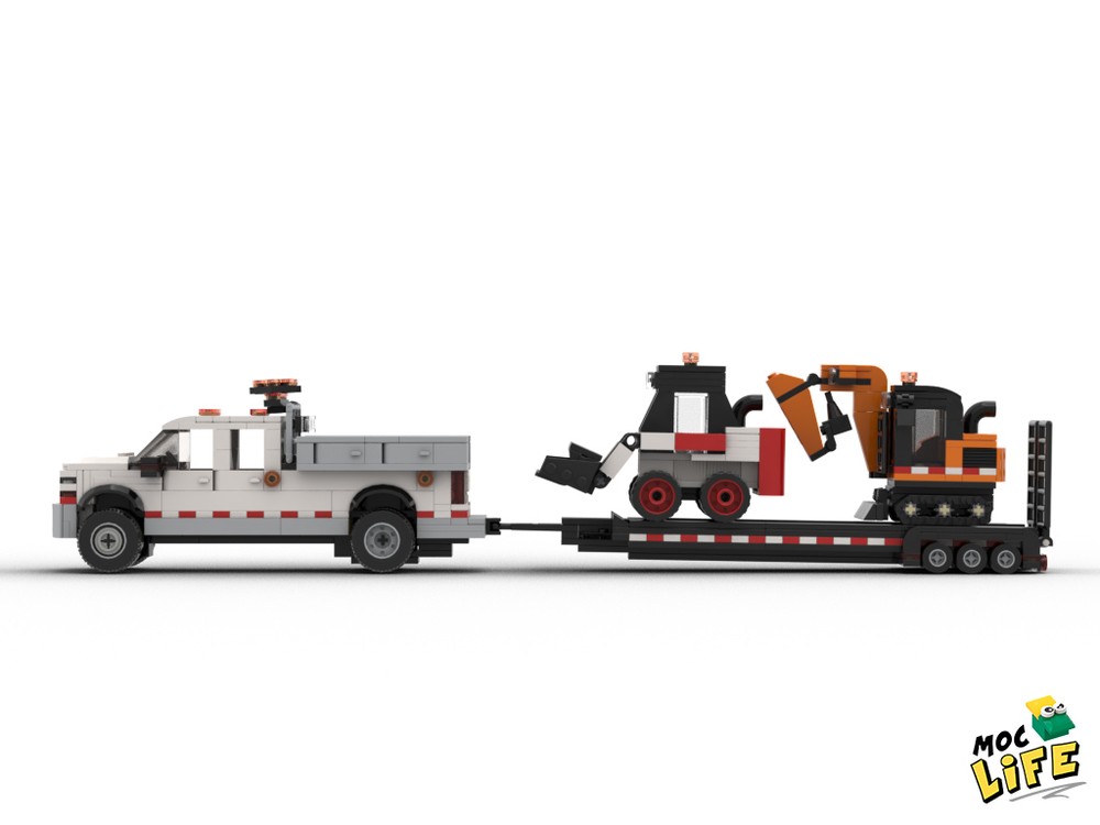 LEGO MOC Chevrolet Silverado 3500 quad cab long bed with Bobcat and ...