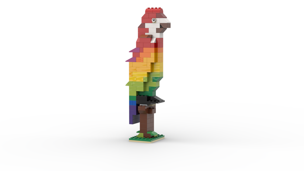 Lego Moc 10715 Rainbow Parrot By Lenarex Rebrickable Build With Lego