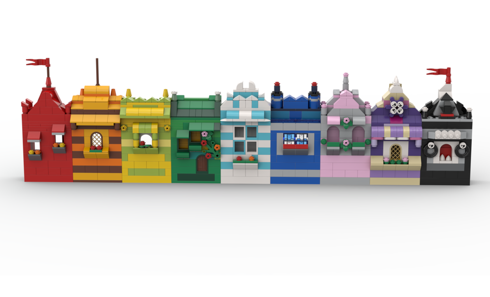 Lego Moc 11016 Rainbow Houses By Lenarex Rebrickable Build With Lego