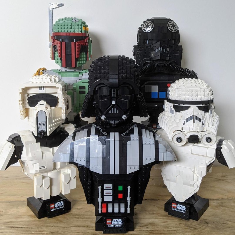 LEGO MOC Lego Bust Collection (Bounty Hunter, Trooper and Pilot, Dark ...
