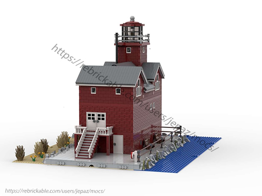 Lego Moc Big Red Lighthouse By Jepaz Rebrickable Build With Lego
