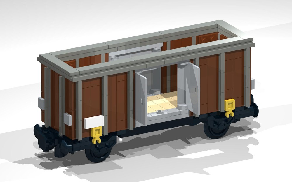 LEGO MOC 4-Wheel Open Wagon (SNOT, brown) by Echaton | Rebrickable ...