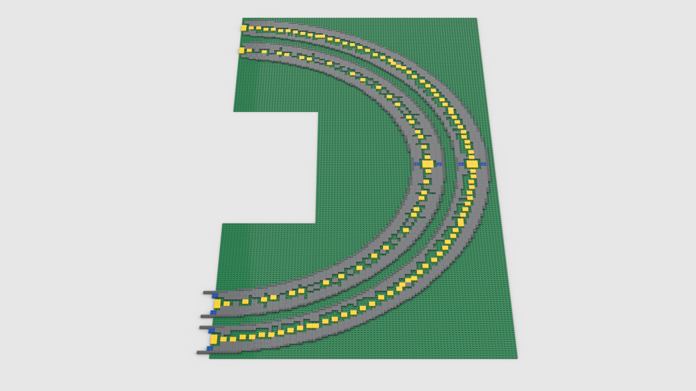 LEGO MOC Ballasted R72&R88 Curve Track Interlocking Baseplates by ...
