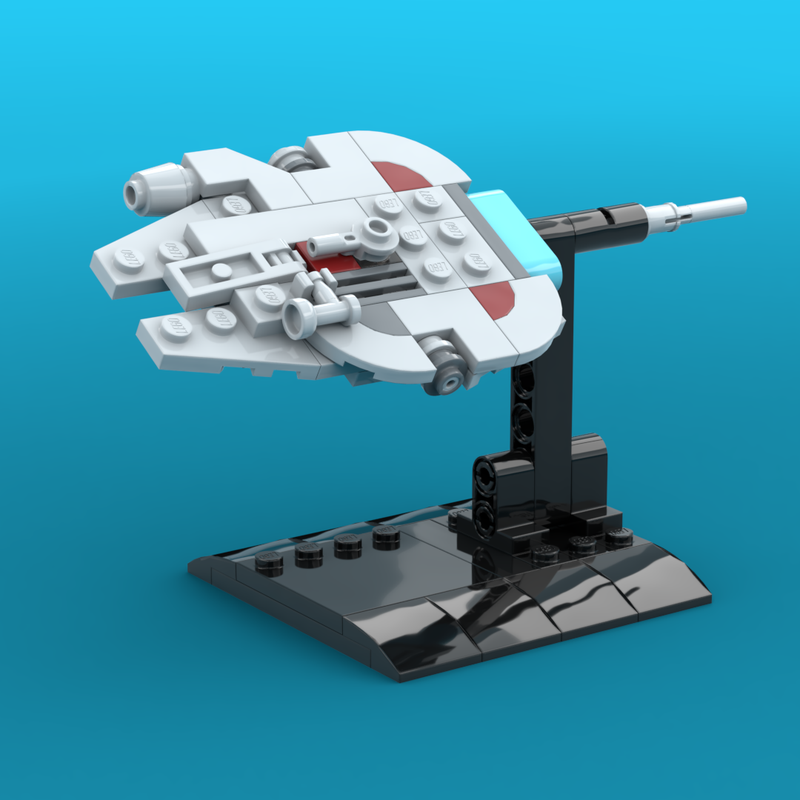 LEGO MOC Micro Millenium Falcon 1:450 Scale with Spinning Display Stand ...