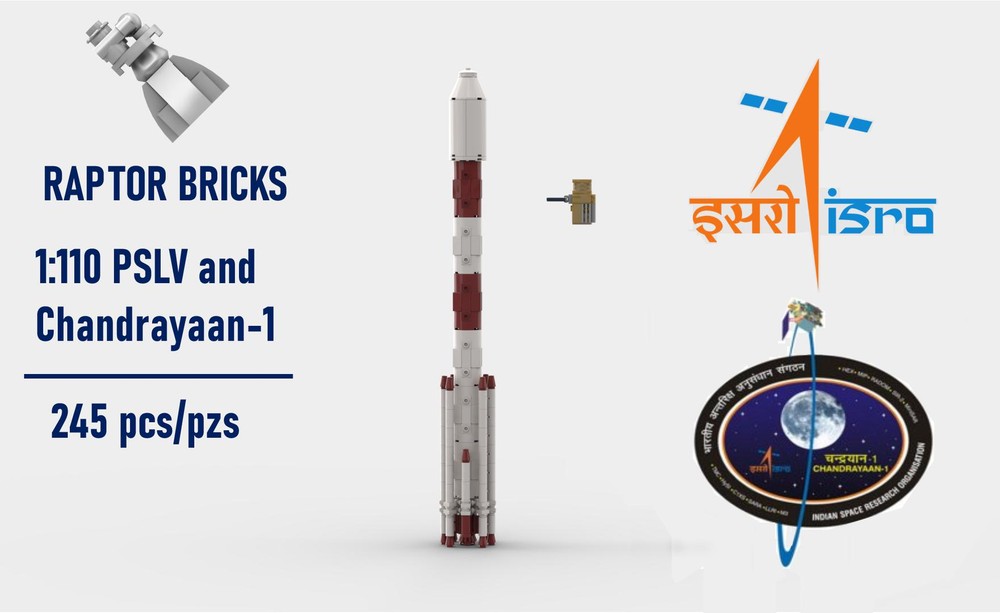 LEGO MOC 1:110 PSLV and Chandrayaan-1 (Old version) by RAPTOR BRICKS ...