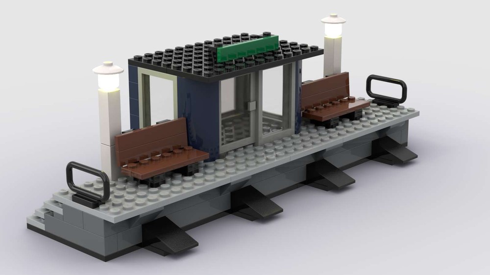 Lego Moc Small Trainstation By Lefisch Rebrickable Build With Lego