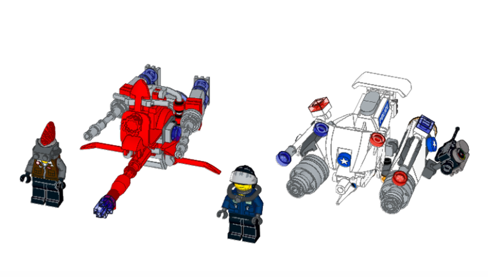Lego Moc Sci Fi Speeder Chase By Brixgofar Rebrickable Build With Lego