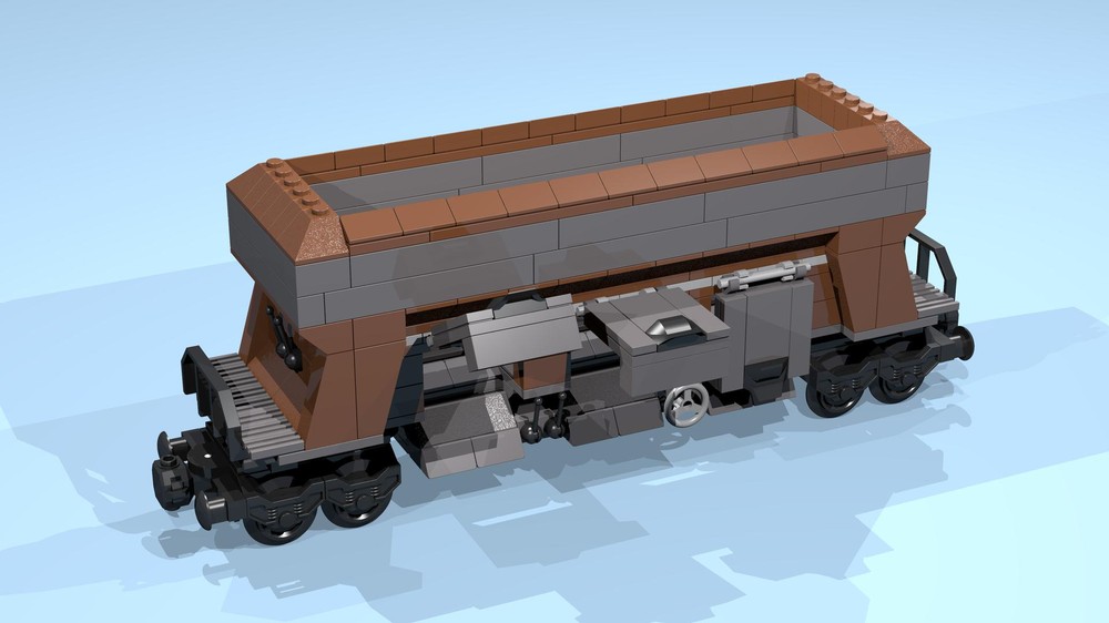 LEGO MOC 8-Wheel Coal Hopper (triple chute, 8 studs wide) by Echaton ...