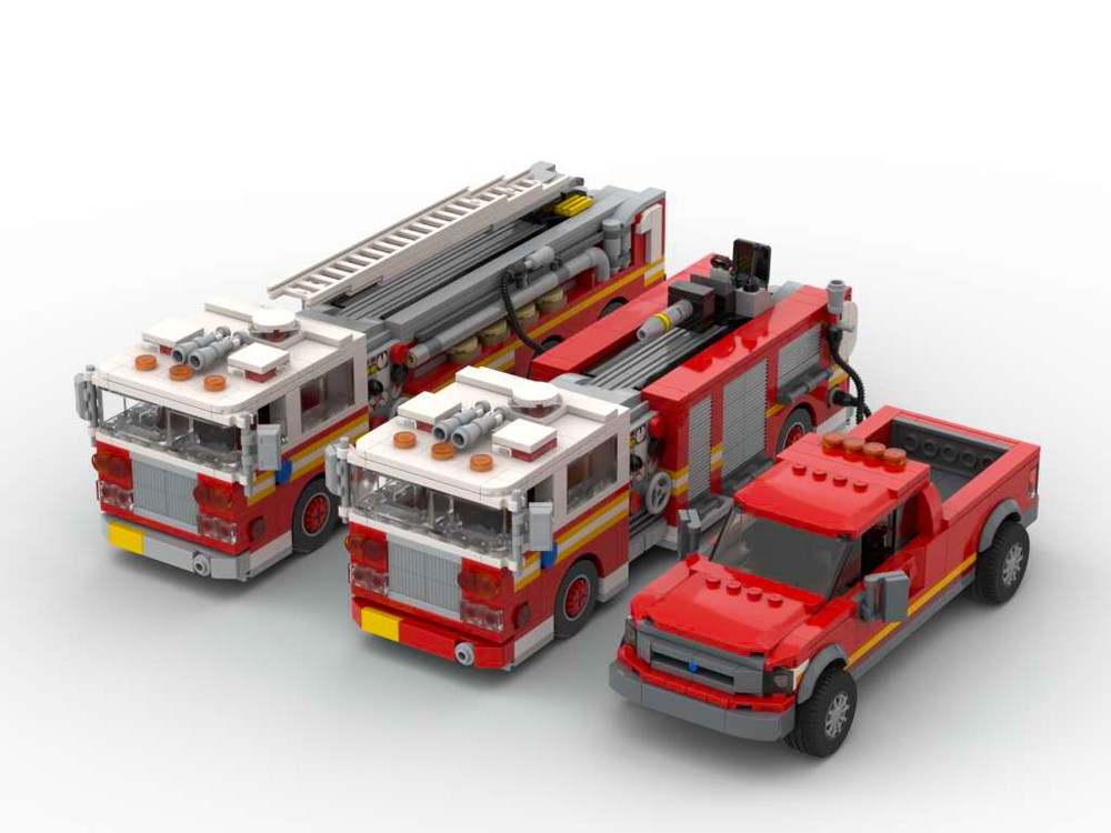 LEGO MOC Lego Fire Department - Set of Three Vehicles - 8 Stud Speed ...