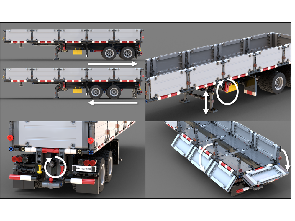 LEGO MOC American-style 40' Drop-side semitrailer (v2.0) for 42078 Mack ...